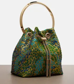JIMMY CHOO Bon Bon Brocade Bucket Bag