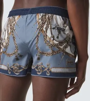 Dolce & Gabbana Printed Swim Trunks - Blue