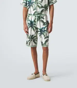 Dolce & Gabbana Printed Silk Twill Shorts - White