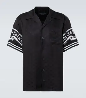 Dolce & Gabbana Printed Silk Twill Shirt - Black