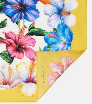 Dolce & Gabbana Floral Silk Twill Scarf - Multicoloured