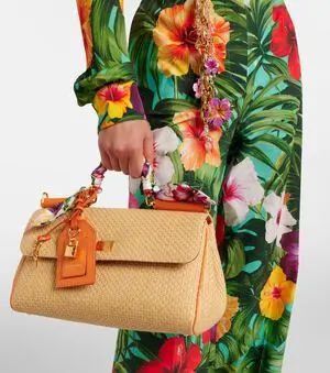 Dolce & Gabbana Sicily Small Raffia Top-handle Bag