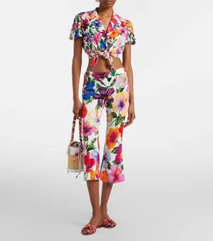 Dolce & Gabbana Floral Print Capri Pants