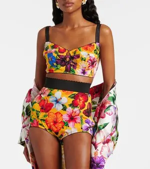 Dolce & Gabbana Floral Silk-blend Shorts