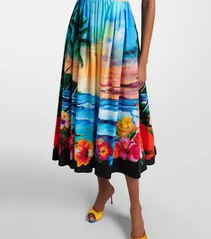 Dolce & Gabbana Printed Cotton Midi Dress