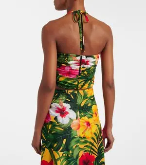 Dolce & Gabbana Floral Halterneck Crop Top - Multicoloured