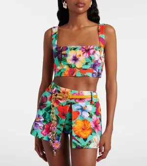 Dolce & Gabbana Floral Print Cropped Top - Multicoloured
