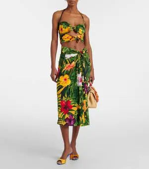 Dolce & Gabbana Draped Floral Midi Skirt