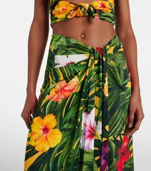 Dolce & Gabbana Draped Floral Midi Skirt