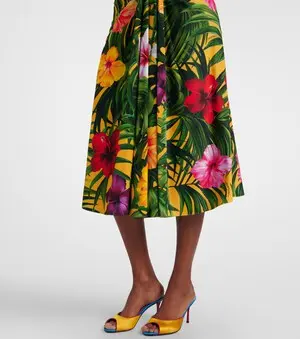 Dolce & Gabbana Draped Floral Midi Skirt