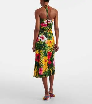 Dolce & Gabbana Draped Floral Midi Skirt