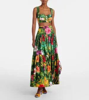 Dolce & Gabbana Floral Tiered Maxi Skirt - Multicoloured