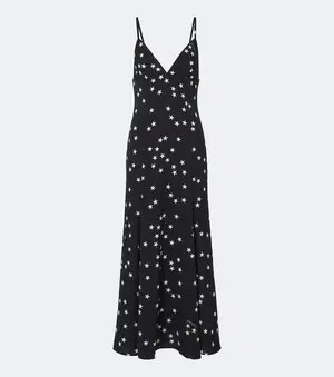 Dolce & Gabbana Printed Silk-blend Midi Dress - Black