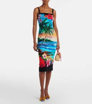 Dolce & Gabbana Printed Silk-blend Midi Dress