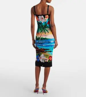 Dolce & Gabbana Printed Silk-blend Midi Dress