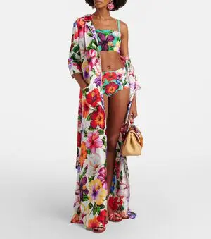 Dolce & Gabbana Floral Silk Blend Crop Top