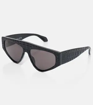 Alaïa Lettering Logo Flat-top Sunglasses - Black