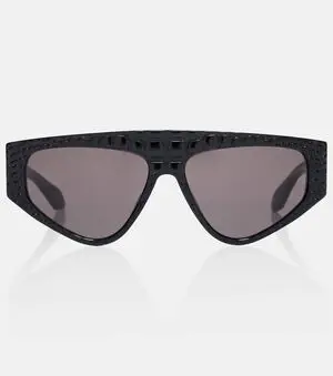 Alaïa Lettering Logo Flat-top Sunglasses - Black