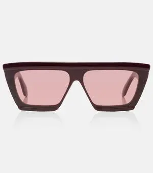 Alaïa Lettering Logo Flat-top Sunglasses - Red