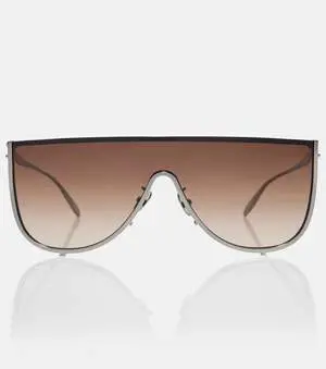 Alaïa Lettering Logo Flat-top Sunglasses - Silver