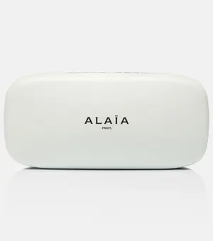 Alaïa Aviator Sunglasses With Lettering Logo - Black