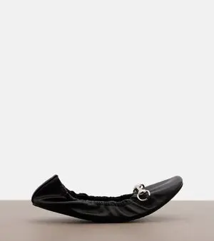 Gucci Prima Horsebit Leather Ballet Flats