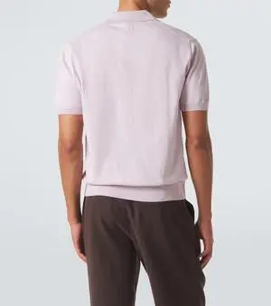 Canali Cotton And Silk Polo Shirt - Pink