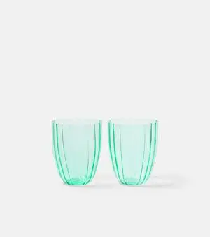 Dolce & Gabbana Set Of 2 Glass Tumblers - Green
