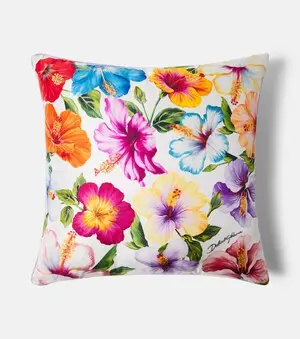 Dolce & Gabbana Floral Cotton Canvas Cushion - Multicoloured