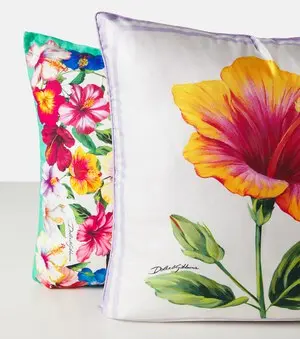 Dolce & Gabbana Floral Cotton Canvas Cushion - Multicoloured