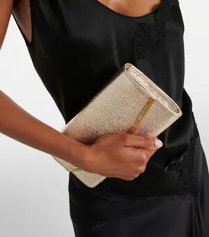 JIMMY CHOO Emmie Small Metallic Leather Clutch - Gold
