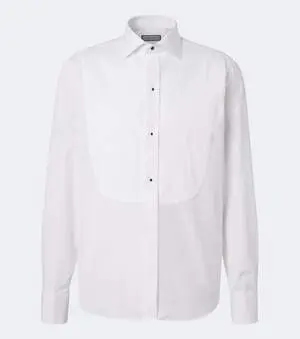 Canali Cotton Tuxedo Shirt - White