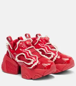 Noir Kei Ninomiya X Reebok Embellished Platform Sneakers - Red