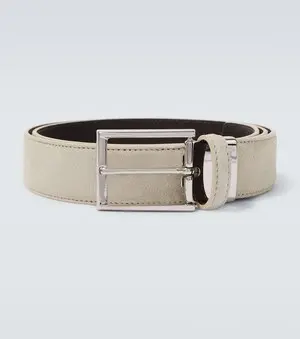 Canali Suede Belt - White