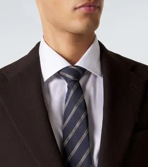 Canali Striped Silk And Wool Tie