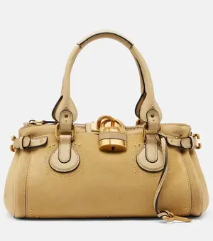 Chloé Paddington Suede Shoulder Bag - Beige