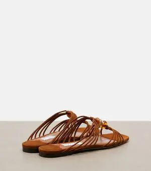 JIMMY CHOO Lova Beaded Suede Sandals - Brown