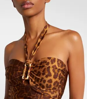 Zimmermann Mahon Halterneck Swimsuit - Brown