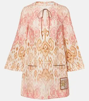 Zimmermann Aster Printed Linen Beach Dress - Pink