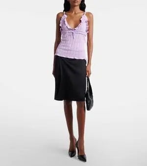 Gucci Ruffled Cable-knit Top
