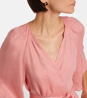 ERES Audacieuse Belted Linen Maxi Dress - Pink