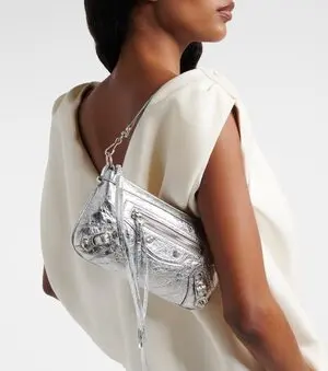 Balenciaga Le City Metallic Leather Shoulder Bag