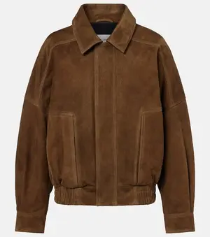 Nour Hammour Dalma Suede Blouson Jacket - Brown