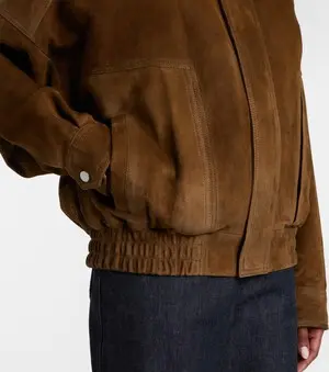 Nour Hammour Dalma Suede Blouson Jacket - Brown