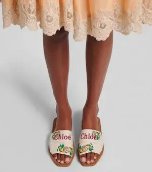 Chloé Woody Slides - White