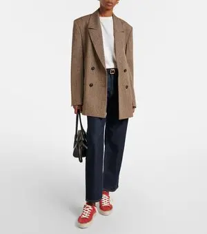 GOLDEN GOOSE Hi Star Glitter-trimmed Suede Sneakers