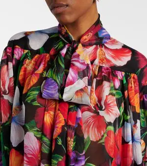 Dolce & Gabbana Floral Silk Chiffon Blouse