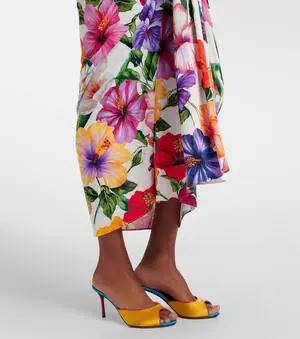 Dolce & Gabbana Floral Cutout Gathered Midi Dress