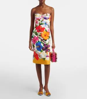 Dolce & Gabbana Floral Print Bustier Dress