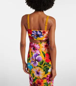 Dolce & Gabbana Floral Silk-blend Crop Top